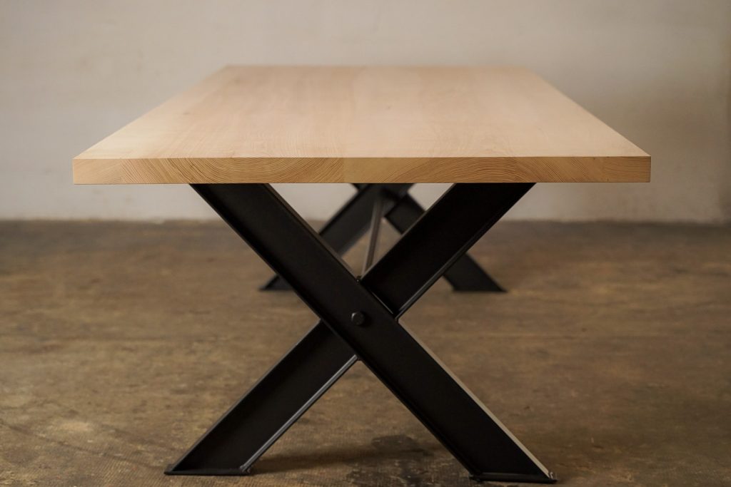 Table bois massif X - Table X en IPN - Robin Sicle